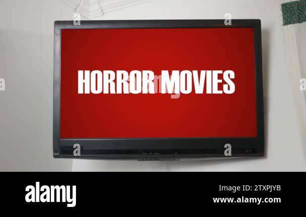 A TV displaying message horror movies Stock Video Footage - Alamy A TV displaying message horror movies Stock Video Footage - Alamy