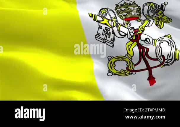 Vatican waving flag. National 3d Vaticano flag waving. Sign of Vatican ...