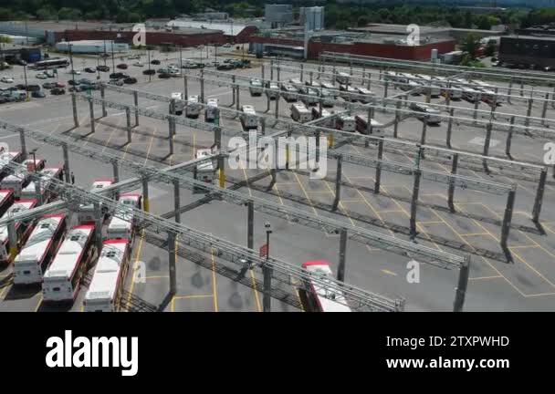 Toronto, Canada - July 17, 2018: Parking of new TTC BUSES operated by ...