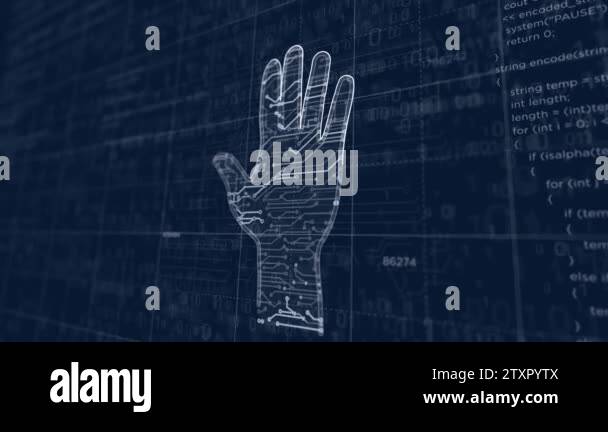 Cyber hand project creating. Abstract concept of advanced cybernetic ...