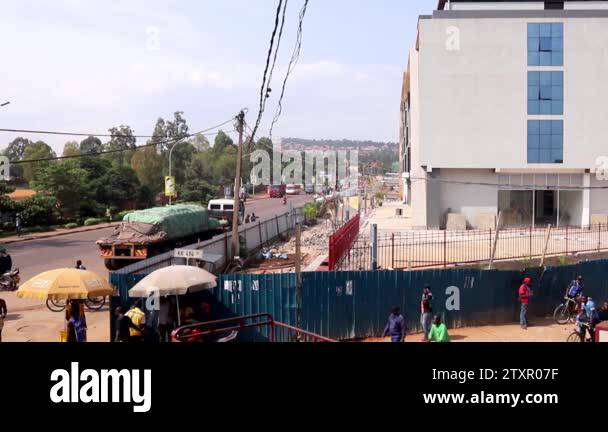 Road traffic in the Kicukiro district of Kigali, the capital of Rwanda ...