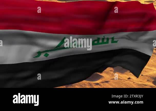 Flag of Iraqi, national symbol. Flag of Iraqi on background. Flag ...