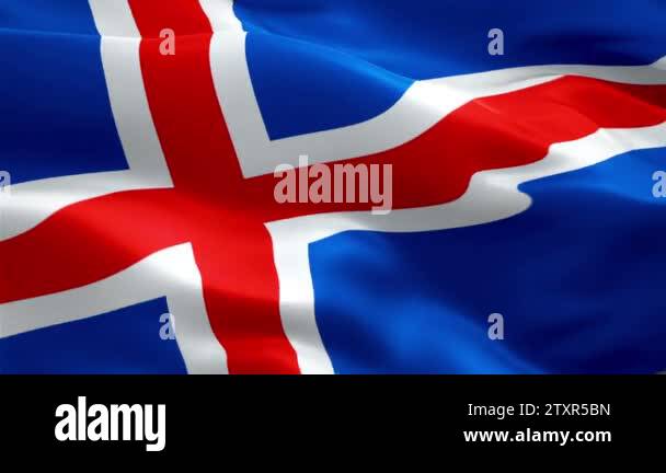Iceland waving flag. National 3d Icelandic flag waving. Sign of Iceland ...