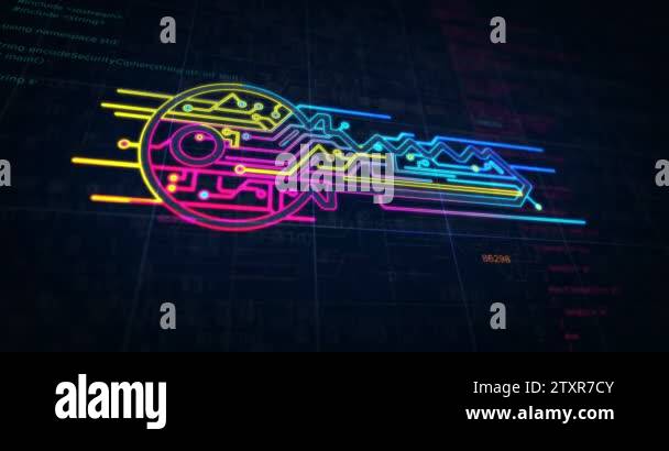 Cyber security key icon project creating. Abstract concept of computer ...