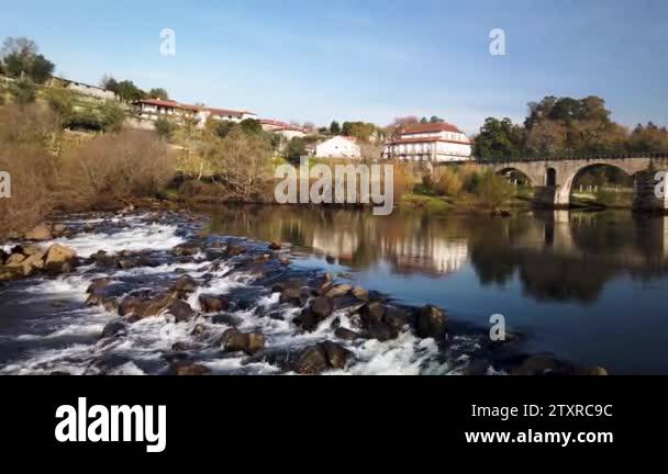 Roman bridge in Ponte da Barca. Ponte da Barca belongs to the vinho ...