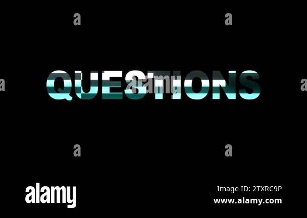 neon glitch QUESTIONS word text animation background logo seamless loop ...