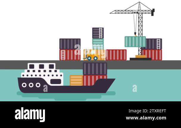 Container ship cartoon illustration Stock Videos & Footage - HD and 4K ...