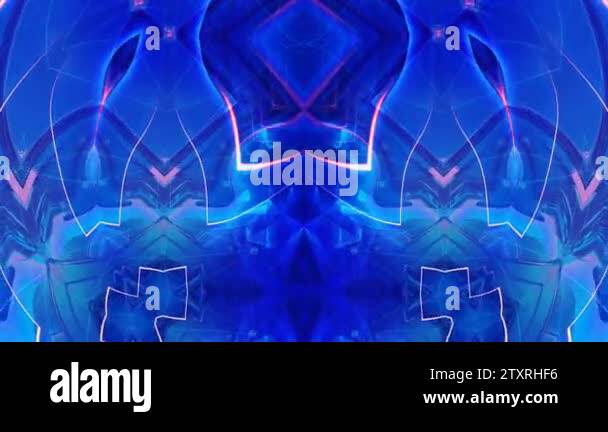 Pretty Geometric Blue Fractal Shapes Rotate in Spherical Projection ...