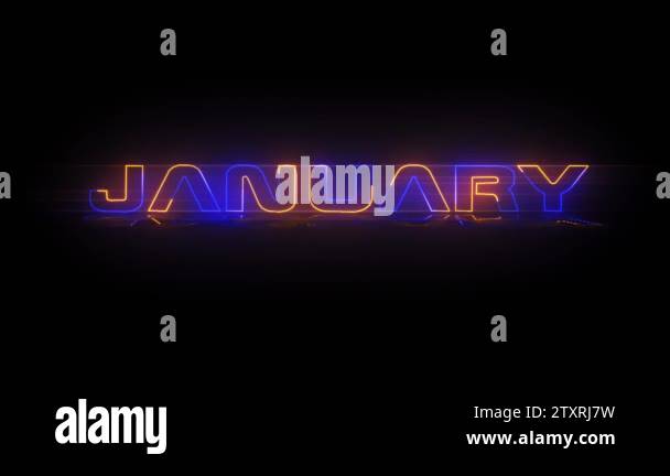 Months of the year - May - Neon Text animation on black screen Stock ...