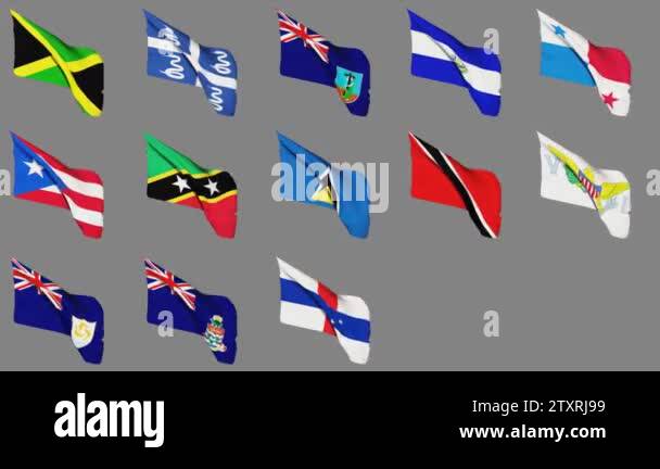 Flags of Central America Countries part 2 of 2 Stock Video Footage - Alamy
