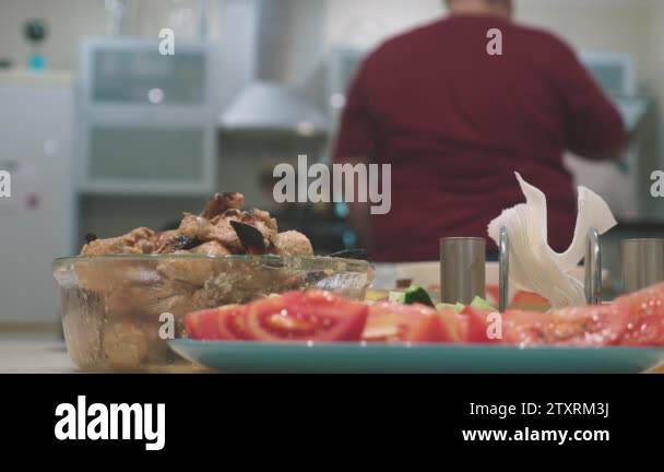 concept of a feast at home. meals with food on the holiday table in ...