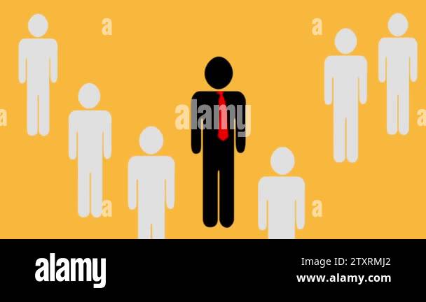 Animation of a Leader of a teamwork and the Workers Pop Up behind Their ...