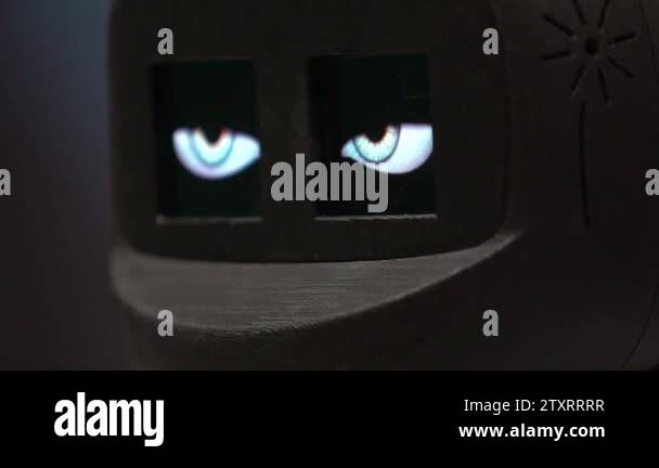 Future technology robot model with liquid crystal display, LCD eyes ...