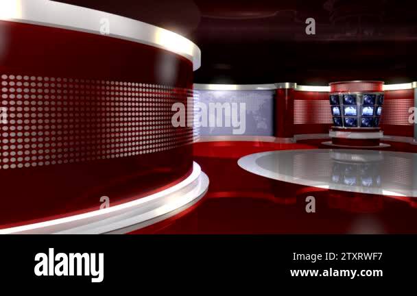 Red Virtual Studio Background Stock Video Footage - Alamy