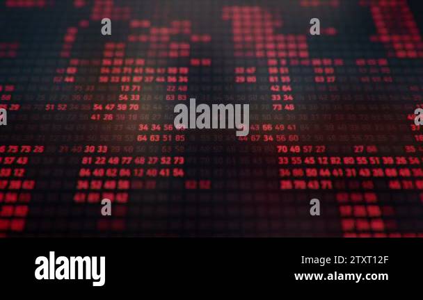 Technological Background With Representation Of Red Binary Code In Different Configurations On