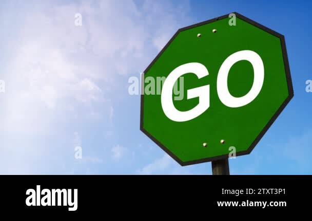 Go Stop Sign 4K features a green stop sign with the word Go printed on ...