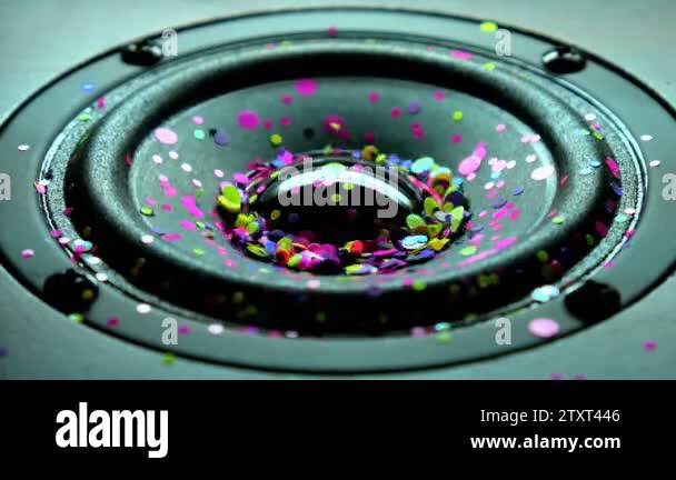 Glitter exploding into a rainbow of colors Speaker part. Music Loop ...