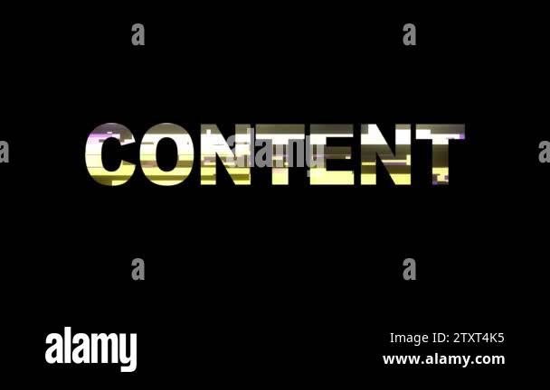 neon glitch CONTENT text animation background logo seamless loop New ...