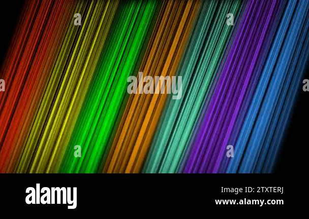 Rainbow slanted strips moving on blackg background, aimated video ...