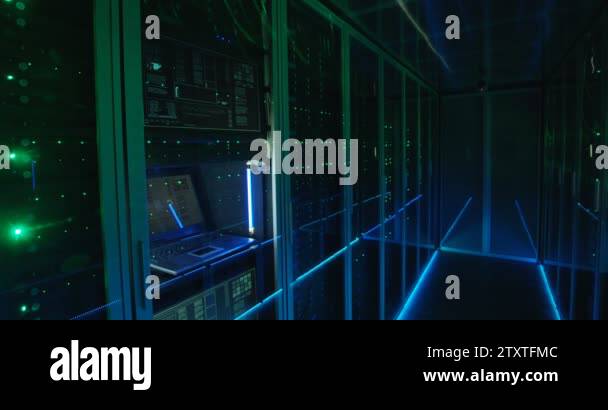 Computer login screen in a modern data center Stock Video Footage - Alamy
