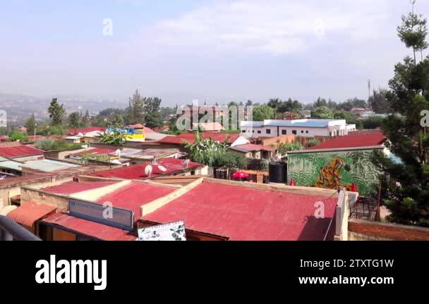 Road traffic in the Kicukiro district of Kigali, the capital of Rwanda ...