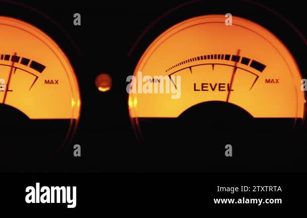 Analog Vintage Dial Indicator of Sound Signal Level. VU meters. Classic ...