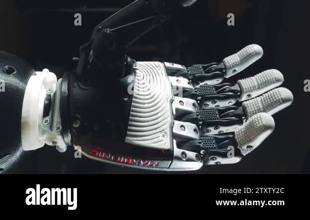 Bionic hand is moving its fingers Stock Video Footage - Alamy