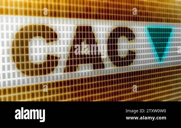 The benchmark French stock market index. Looping footage has 4K ...