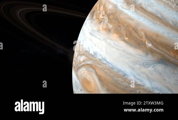 Jupiter planet in rotation with her rings in the outer space Stock ...