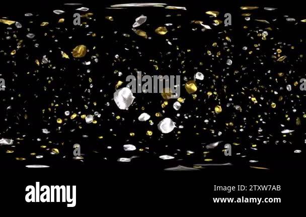 360 VR Romantic flying golden silver metal rose flower petals for St ...