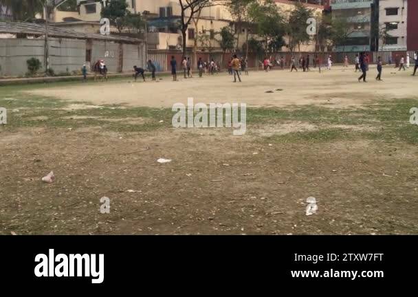 Unidentified children and young people at the RA playground in the Shyamoli area of Dhaka, the ...