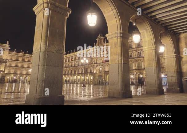 Plaza Mayor (Main Plaza) in Salamanca, Spain is large plaza located in ...