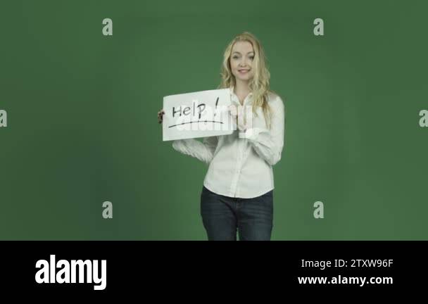 Woman with help sign Stock Videos & Footage - HD and 4K Video Clips - Alamy