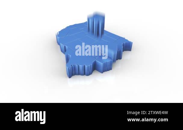 Map of USA blue. Formed by individual states falling from top to bottom ...