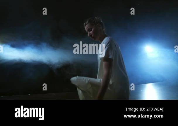 Dynamic scenes from the musical solo performance of a modern ballerina ...