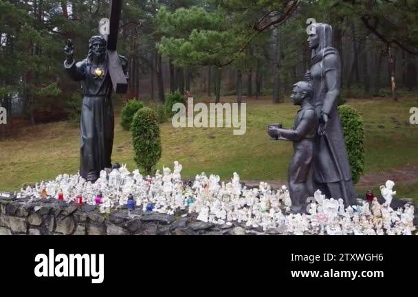 Jesus Christ statue in forest Stock Video Footage - Alamy
