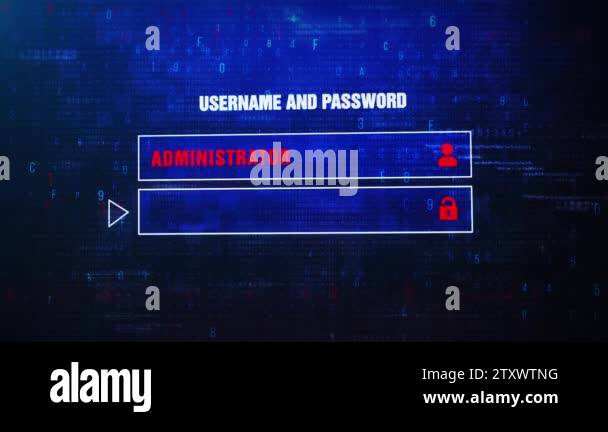 Brute Force Alert Warning Error Message Blinking on Screen Stock Video ...