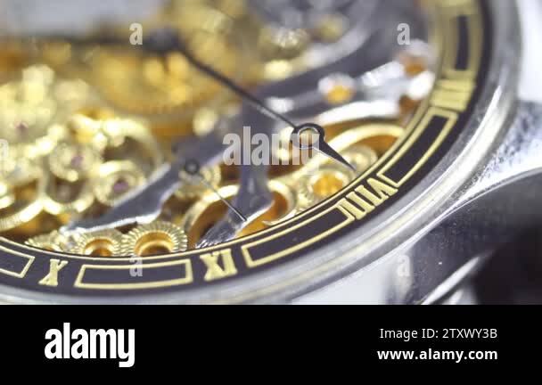 Old clock old chronograph clockwork mechanism working clock clock hands ...