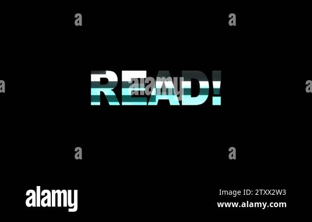 neon glitch READ word text animation background logo seamless loop New ...