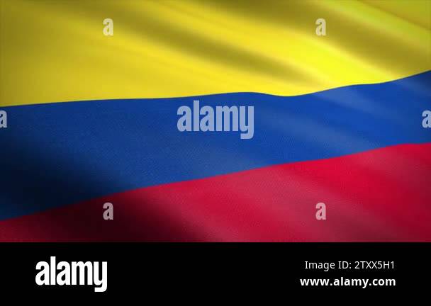 Flag Of Colombia Waving Flag With Highly Detailed Fabric Texture