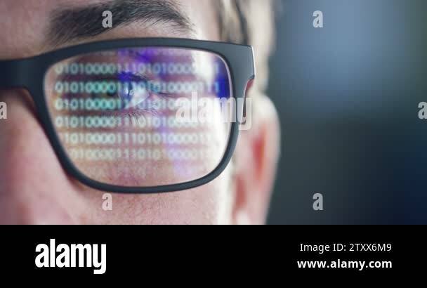 A man watches with a futuristic look with glasses augmented reality in ...