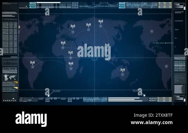 Hi-Tech HUD digital display information holographic background. Motion ...