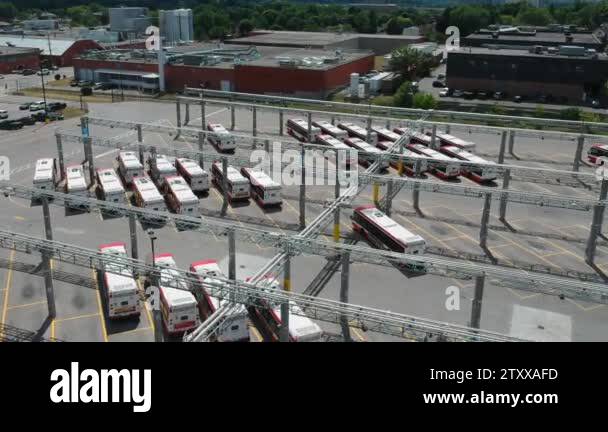 Toronto, Canada - July 17, 2018: Parking of new TTC BUSES operated by ...