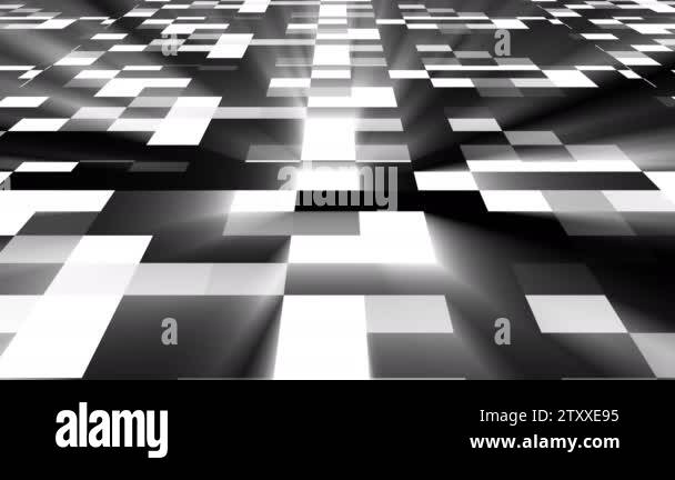 Abstract square technology background with bright flare, 3d render ...