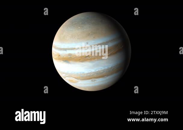 Rotation of the planet Jupiter from the dark and illuminated sides ...