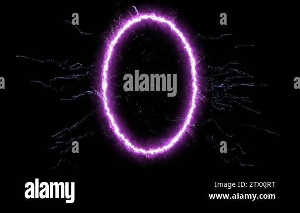 Electro portal appears and disappears/ Alpha channel Stock Video Footage - Alamy