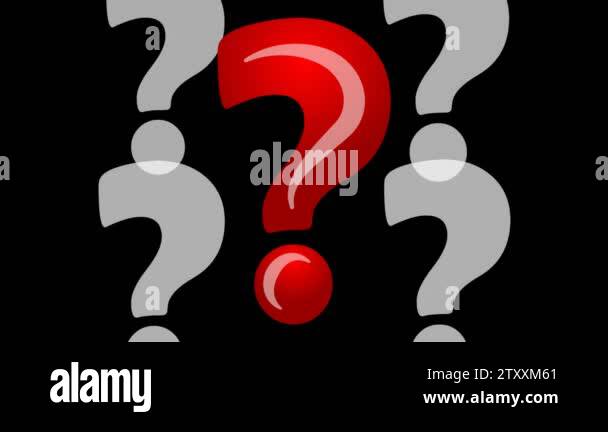 Quiz intro animation with animated question mark, thumb up icon, thumb ...