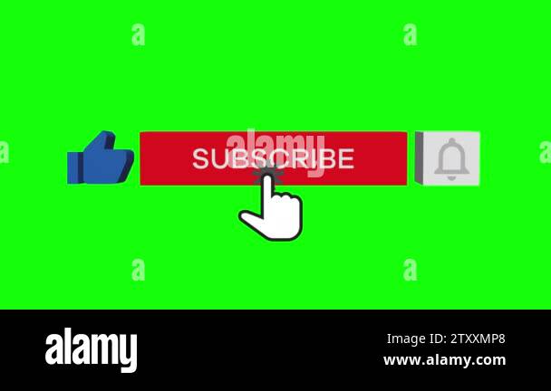Mouse Clicking a Subscribe Button and Bell Notification with chroma key ...