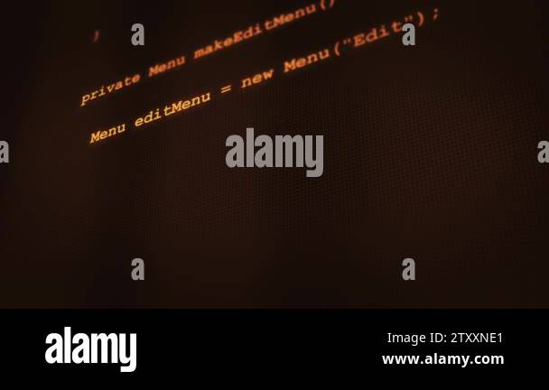 Orange Retro Software code typing out on screen V2 Stock Video Footage ...