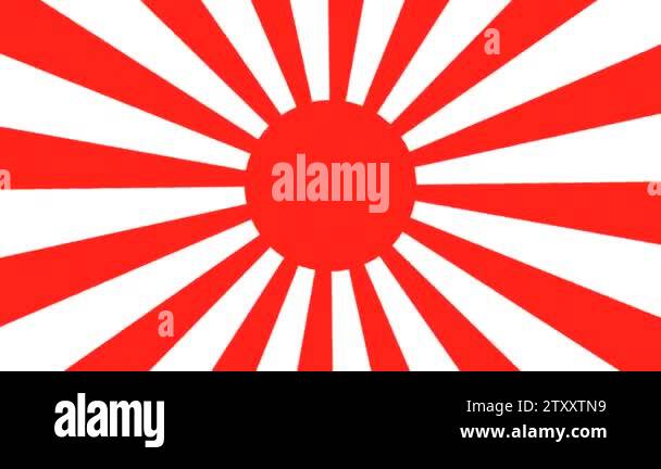 Traditional Japanese Sunburst Art Background. Red sun rays spinning ...